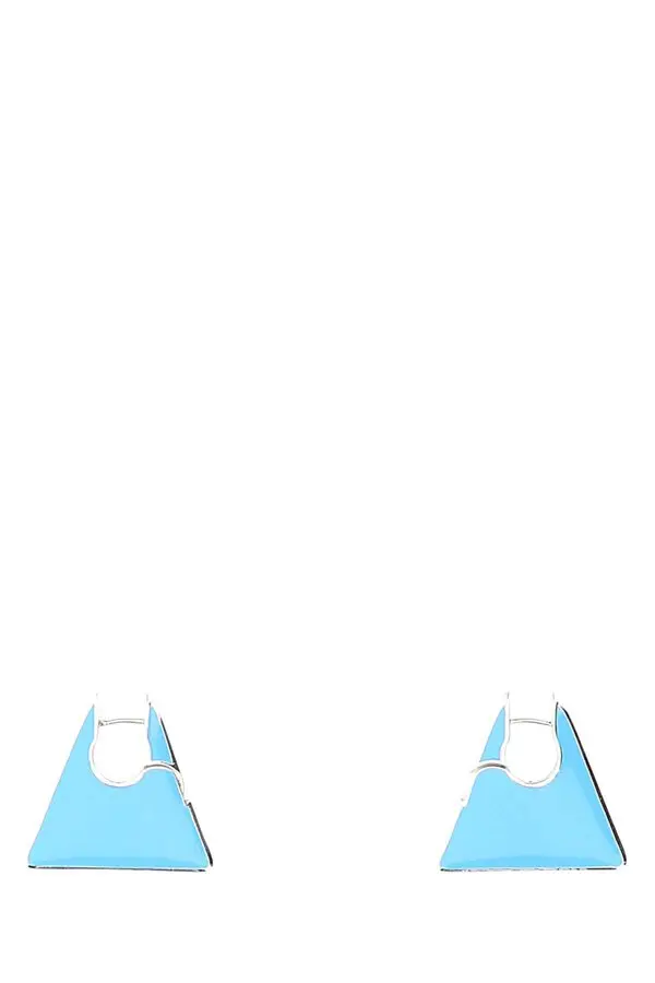 Bottega Veneta Light Silver Essentials Earrings - Blue