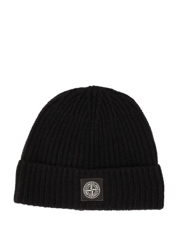 Stone Island Geelong Rws Wool Beanie - Black