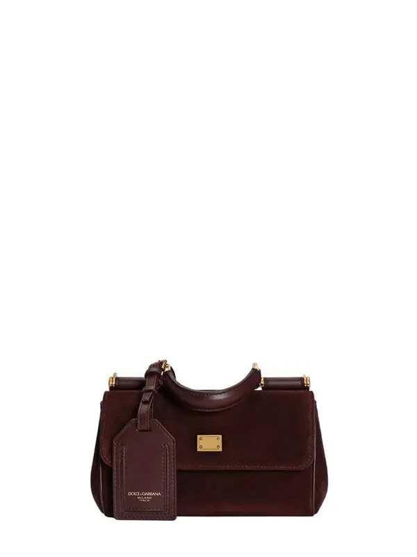 Dolce & Gabbana My Sicily Mini Handbag In Split Leather - Red