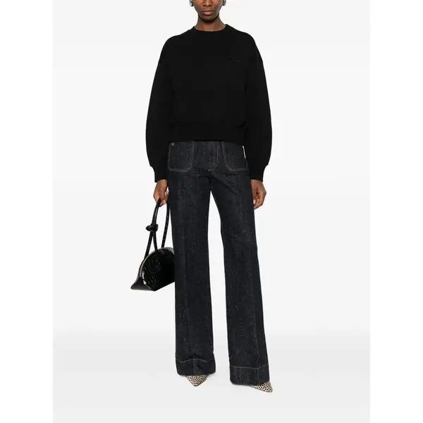 Gucci Embroidered Crew Neck Crop Jumper
