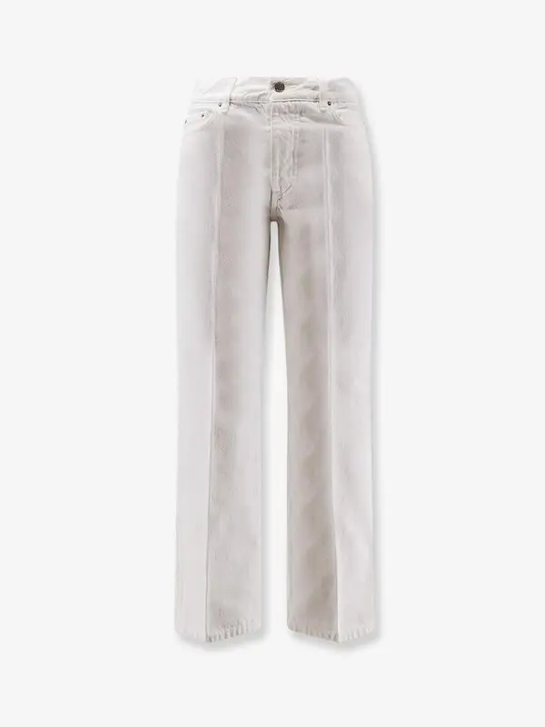 TOTEME White Denim Trousers With Flared Bottom - Multicolor