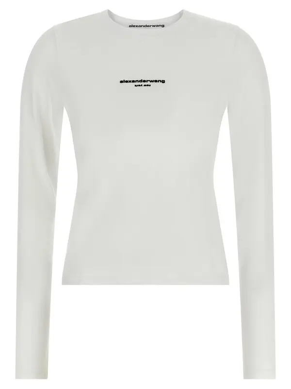 Alexander Wang Ls Tee W/logo Print' T-shirt - White