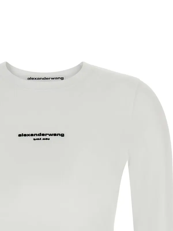 Alexander Wang Ls Tee W/logo Print' T-shirt - White