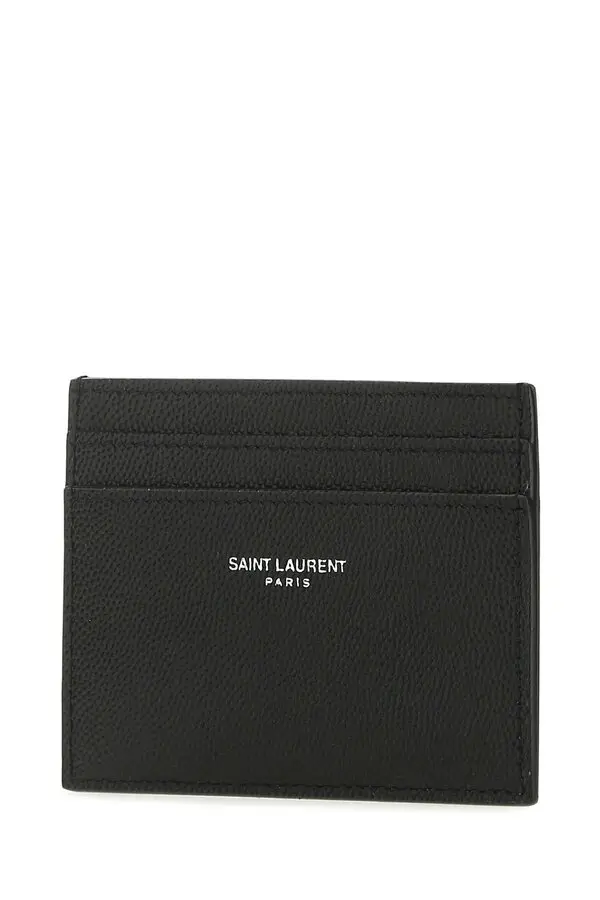 Saint Laurent Leather Card Holder - Black