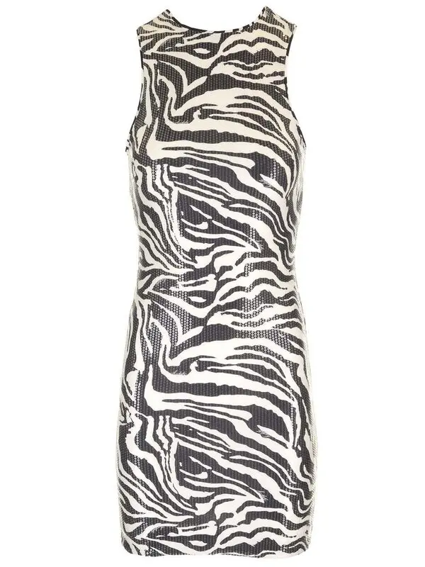 ROTATE BY BIRGER CHRISTENSEN Sequined Zebra Dress