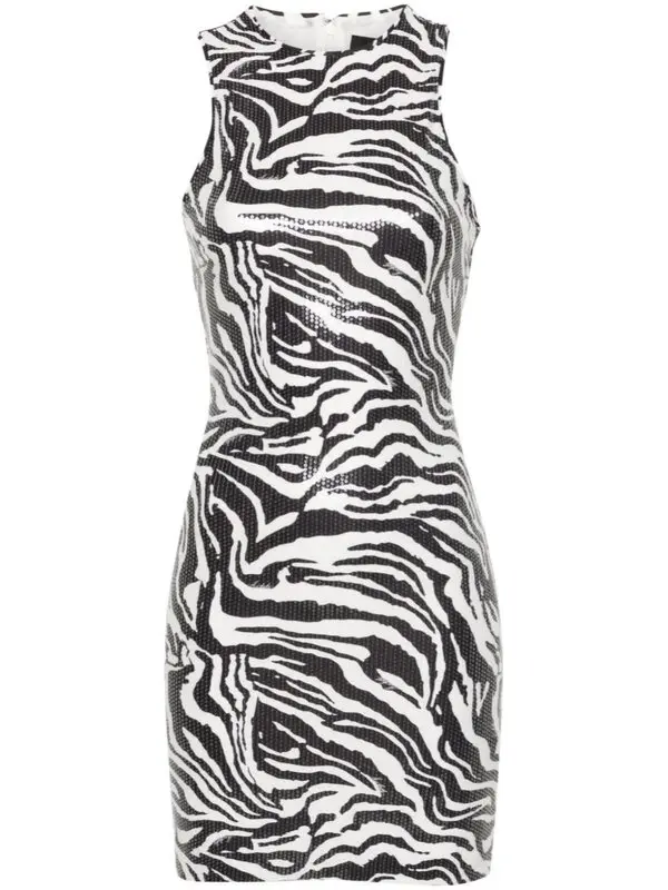 ROTATE BY BIRGER CHRISTENSEN Sequined Zebra Dress