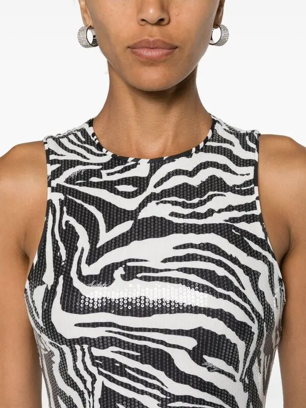 ROTATE BY BIRGER CHRISTENSEN Sequined Zebra Dress