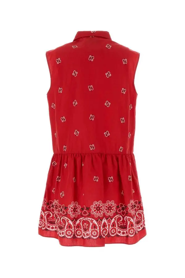 Miu Miu Printed Cotton Blend Dress - Multicolor