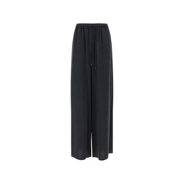 Max Mara Straight Silk Trousers - Black