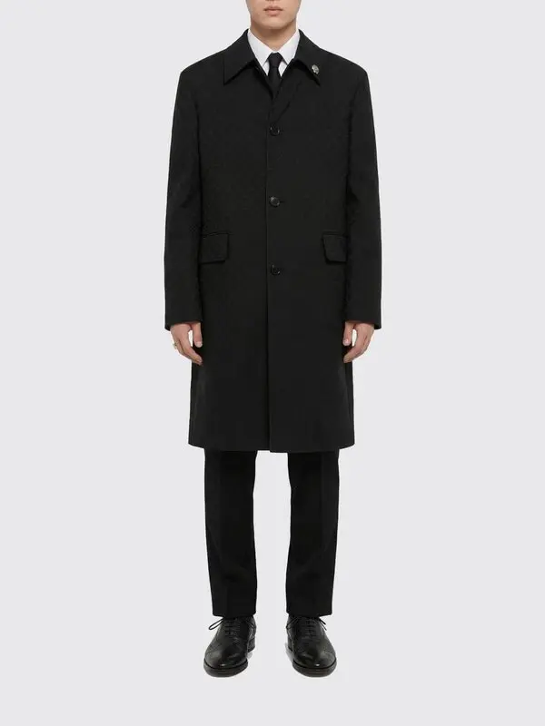 Gucci Single Breasted Polyester Coat - Black