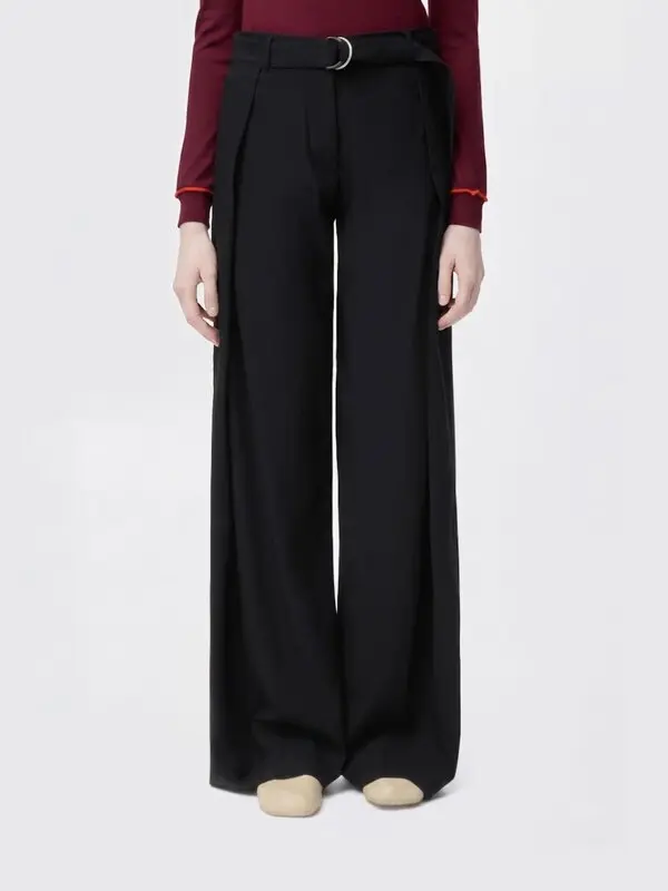 Loewe Wool Wide Leg Trousers - Black
