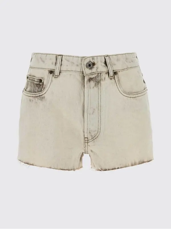 Miu Miu Cotton Denim Shorts - White
