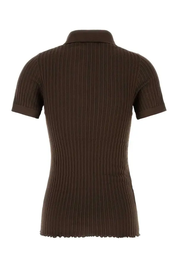 Miu Miu Stretch Jersey Polo Shirt - Brown