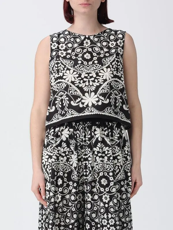 Max Mara Cotton Top With Ethnic Print