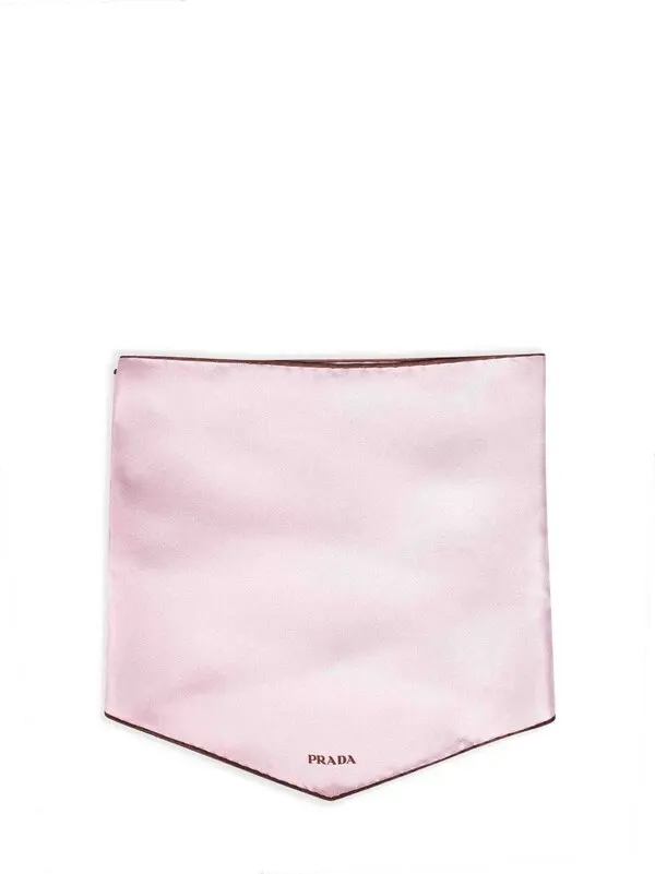Prada Accessori Pelletteria Heather Pink Printed Silk Twill Scarf - Multicolor