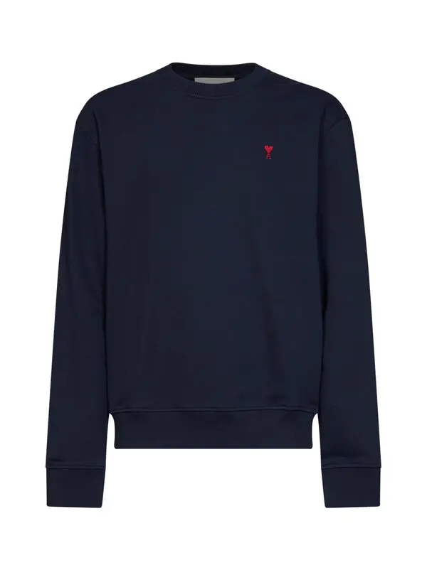 AMI Paris Midnight Blue Cotton De Cœur Sweatshirt