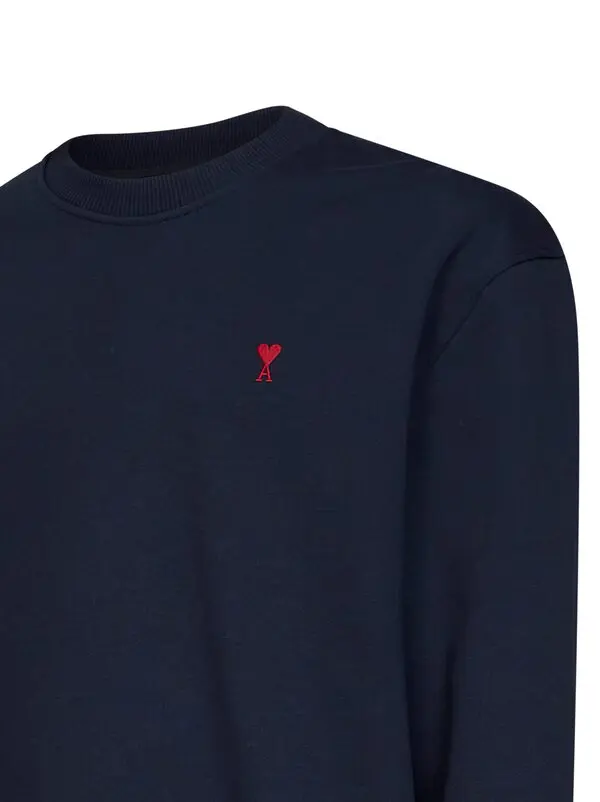 AMI Paris Midnight Blue Cotton De Cœur Sweatshirt