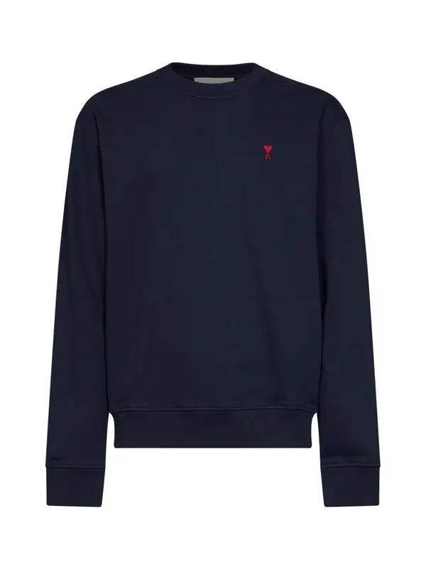 AMI Paris Midnight Blue Cotton De Cœur Sweatshirt - Multicolor
