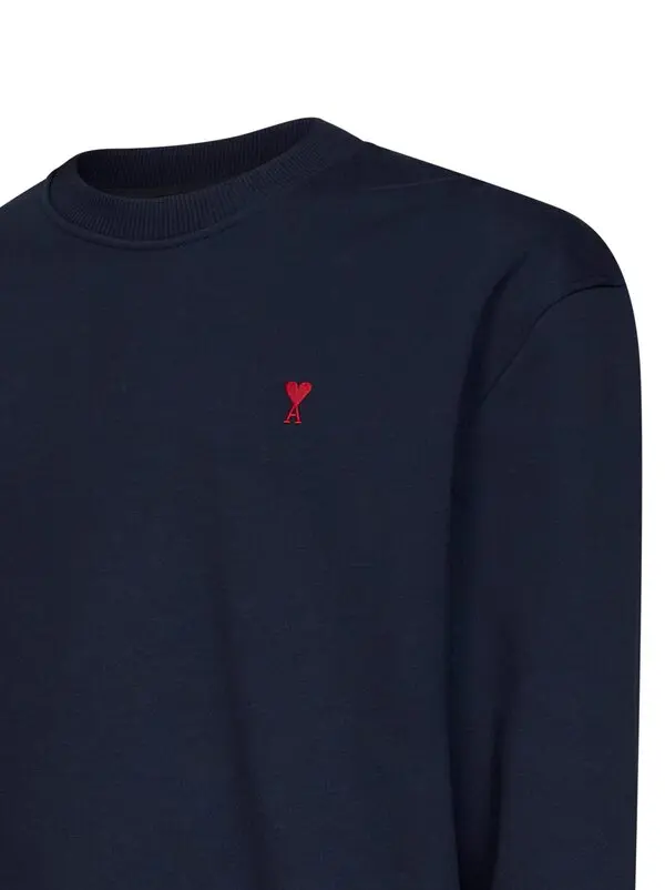 AMI Paris Midnight Blue Cotton De Cœur Sweatshirt - Multicolor