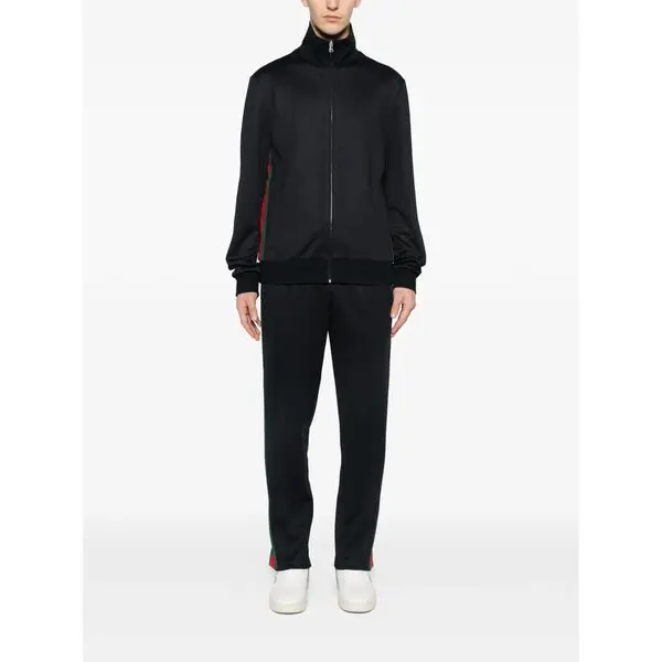 Gucci Zip-fastening Striped High-neck Sweatshirt - Blue