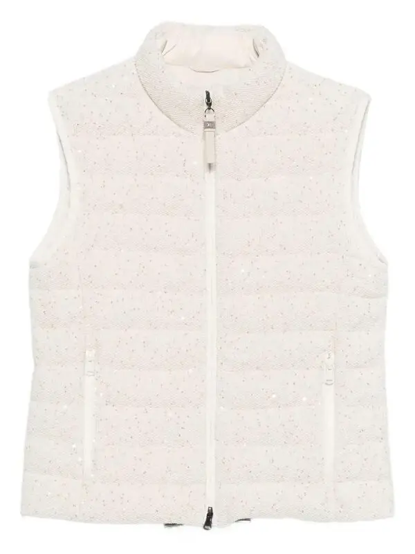 Brunello Cucinelli Sequined Vest - Brown
