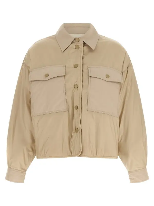Max Mara Padded Technical Canvas Shirt Jacket - Cream