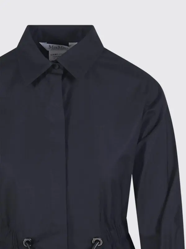 Max Mara Cotton Shirt With Drawstring Waist - Black
