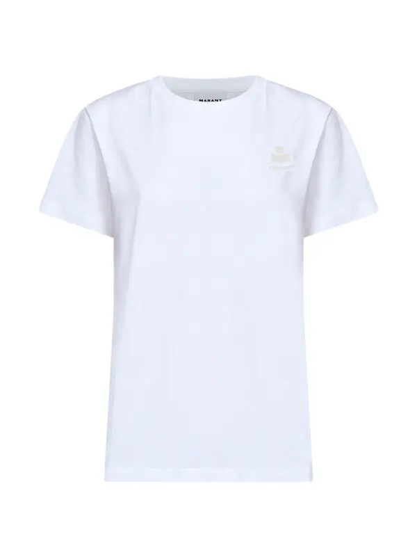 Isabel Marant Étoile Marant White Cotton Jersey Aby Logo T-shirt - Multicolor