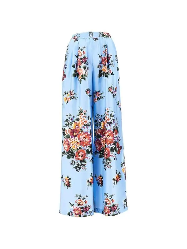 Dolce & Gabbana Floral Trousers - Blue