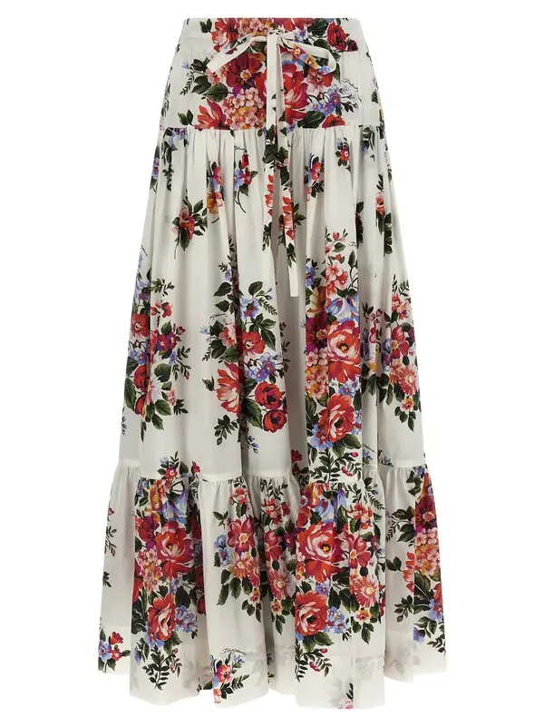 Dolce & Gabbana Mazzo Di Fiori' Skirt - White