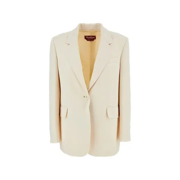 Max Mara Neutrals Jackets Fitted Jackets - Cream