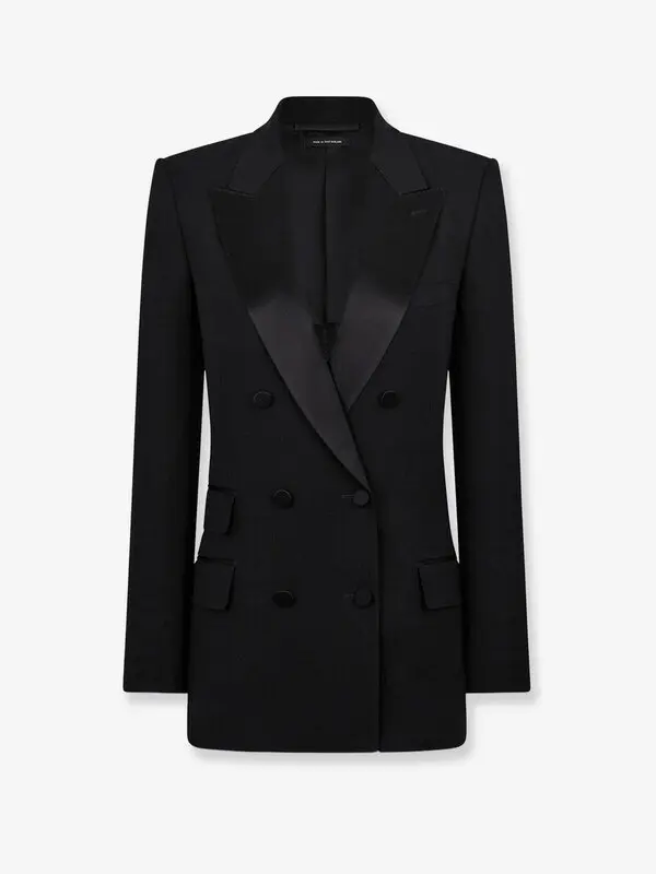 TOM FORD Wool Tuxedo Blazer - Black
