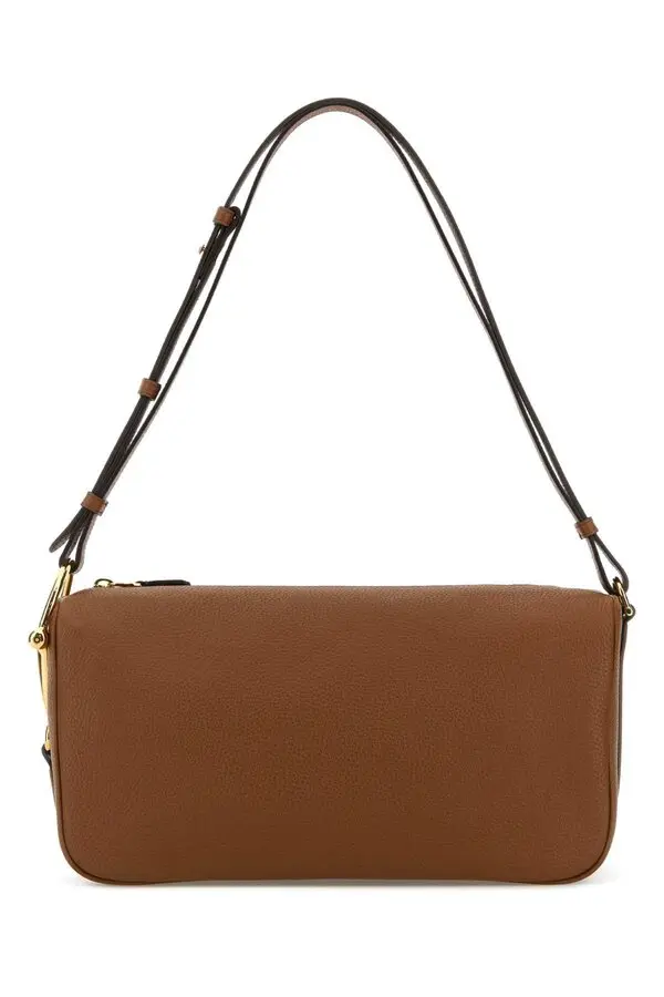 Gucci Caramel Leather Medium Half Horsebit Shoulder Bag