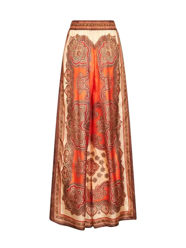 Zimmermann Silk Habotai Mahon Relaxed Trousers - Multicolor