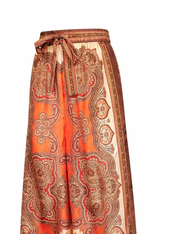 Zimmermann Silk Habotai Mahon Relaxed Trousers - Multicolor