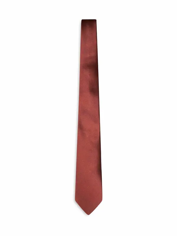 Saint Laurent Copper Silk Satin Tie - Multicolor