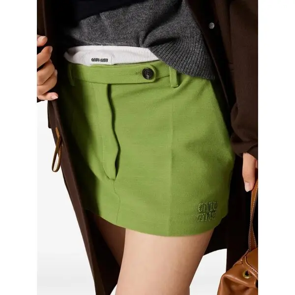 Miu Miu Straight Miniskirt - Green