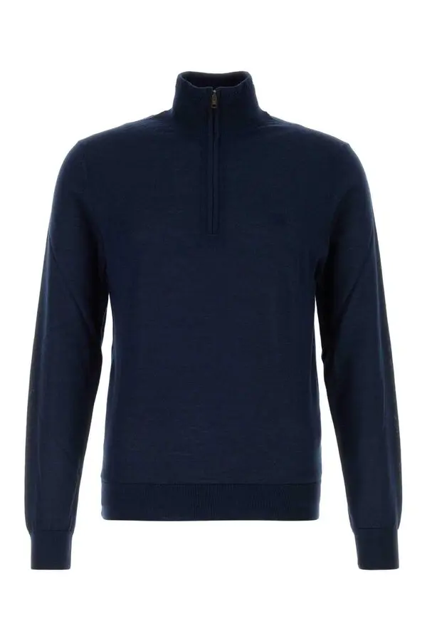 Etro Wool Blend Quarter Zip Sweater - Blue