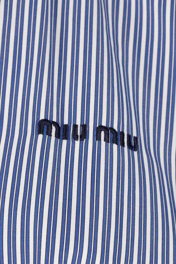 Miu Miu Striped Long Sleeve Button Up Shirt - Multicolor
