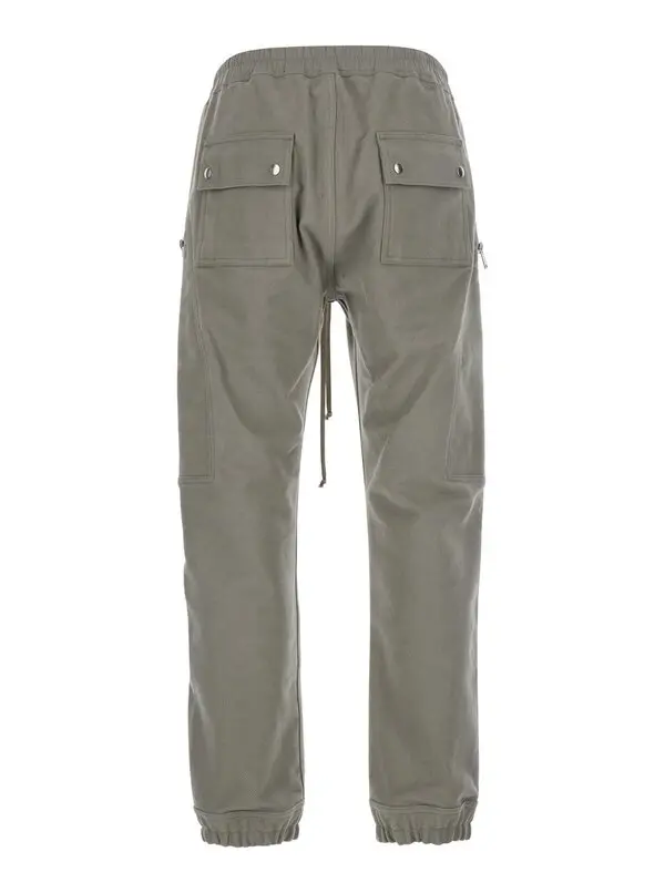 Rick Owens Heizer' Grey Pants With Side Zip Cargo Pockets In Cotton For