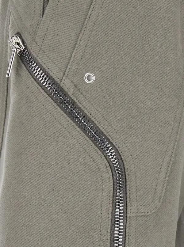 Rick Owens Heizer' Grey Pants With Side Zip Cargo Pockets In Cotton For