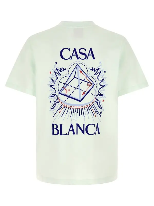 Casablanca Flocked 'celestial Pyramid' Print T-shirt - Blue