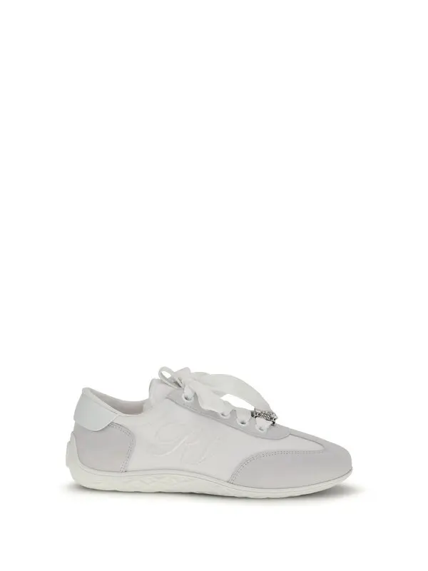 ROGER VIVIER Viv Low Suede Sneakers - White