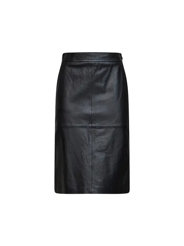 Max Mara Hammered Nappa Leather Pencil Skirt - Multicolor