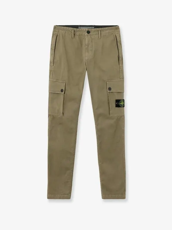 Stone Island Cotton Blend Cargo Trousers - Multicolor