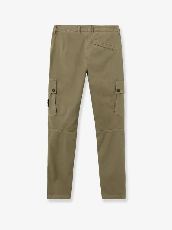 Stone Island Cotton Blend Cargo Trousers - Multicolor