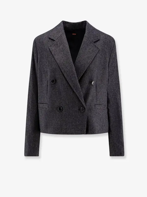 BOSS Jafleni Double-breasted Wool Blend Blazer
