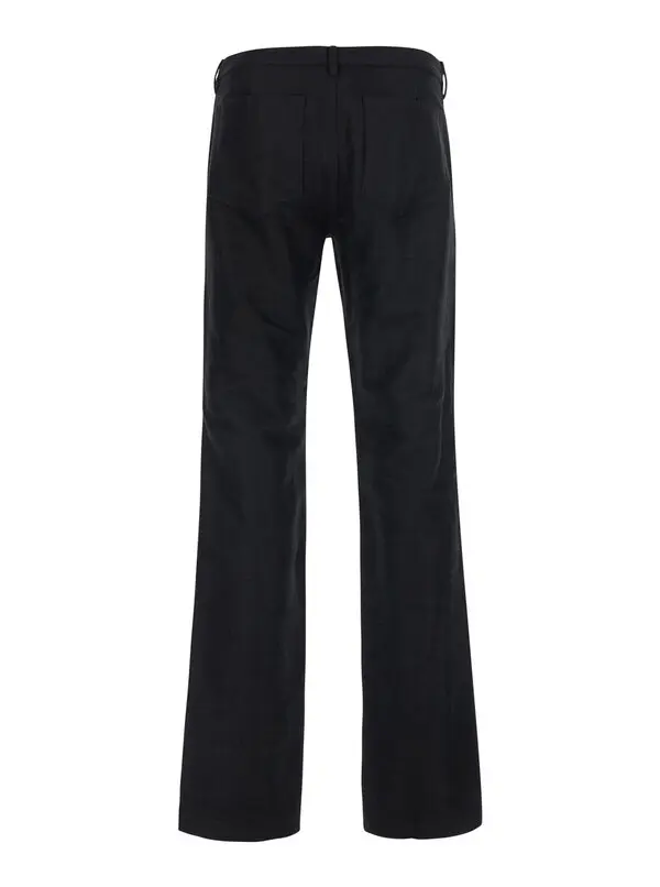Rick Owens Vega' Black Pants With Openable Side Zippers In Wool Blend For
