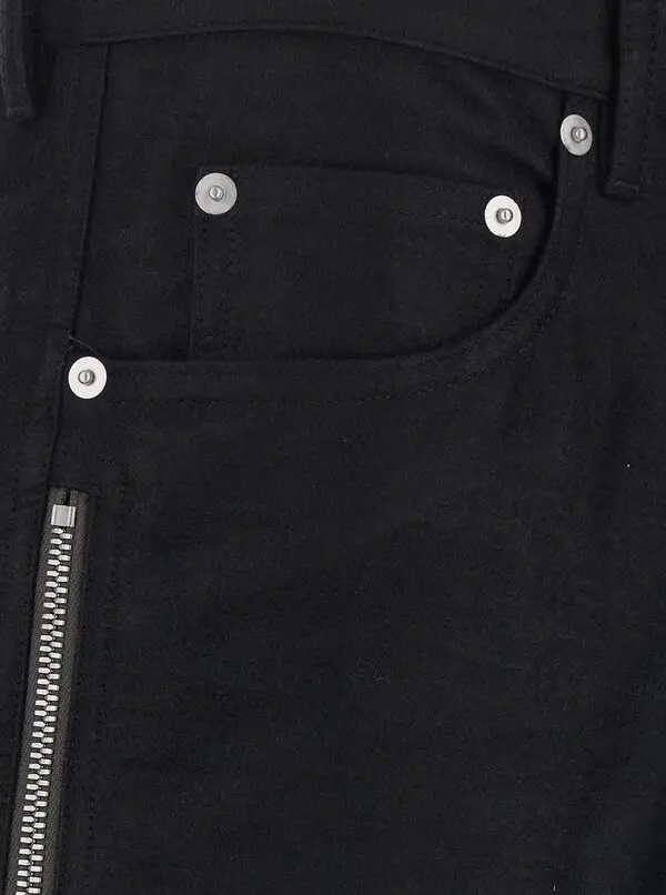 Rick Owens Vega' Black Pants With Openable Side Zippers In Wool Blend For