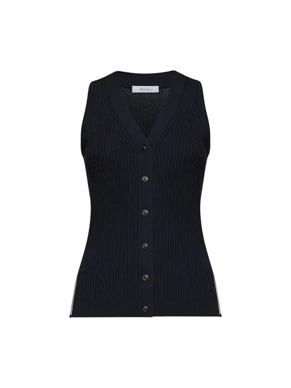 Max Mara Ribbed Knit Vest - Multicolor